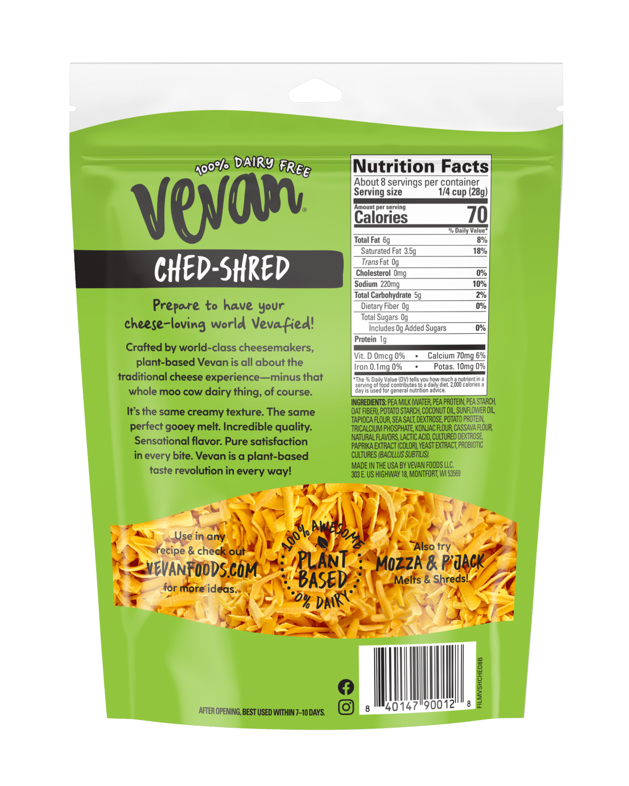 Try Our Vegan Shredded Cheddar Cheese | Vevan