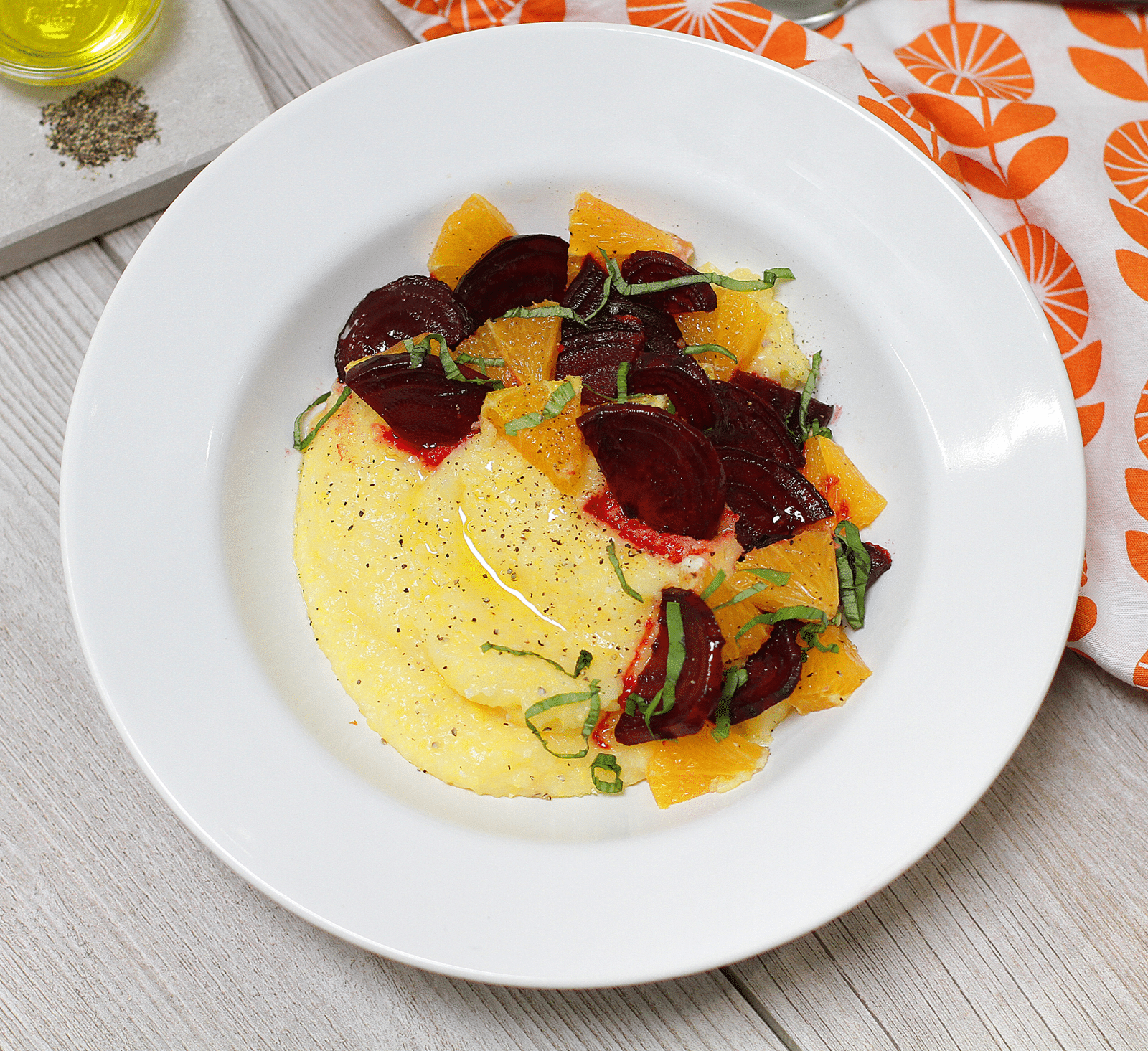 Creamy Polenta with Roasted Beets & Orange - Vevan